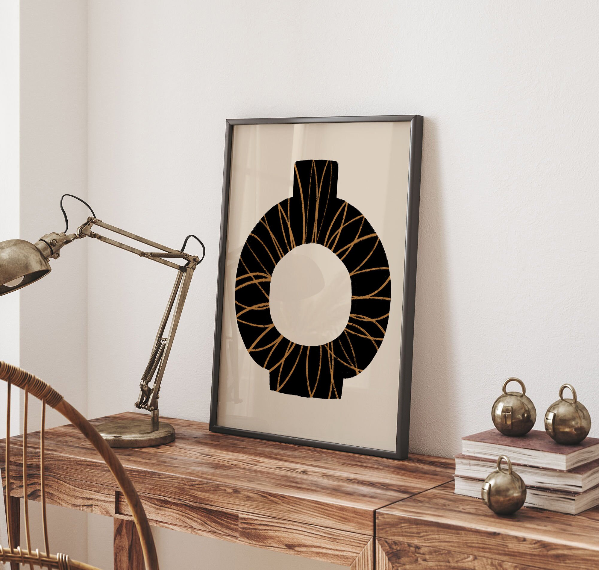 Boho Gallery Wall Set of 5 Print, Abstract Minimalist Wall Poster ...