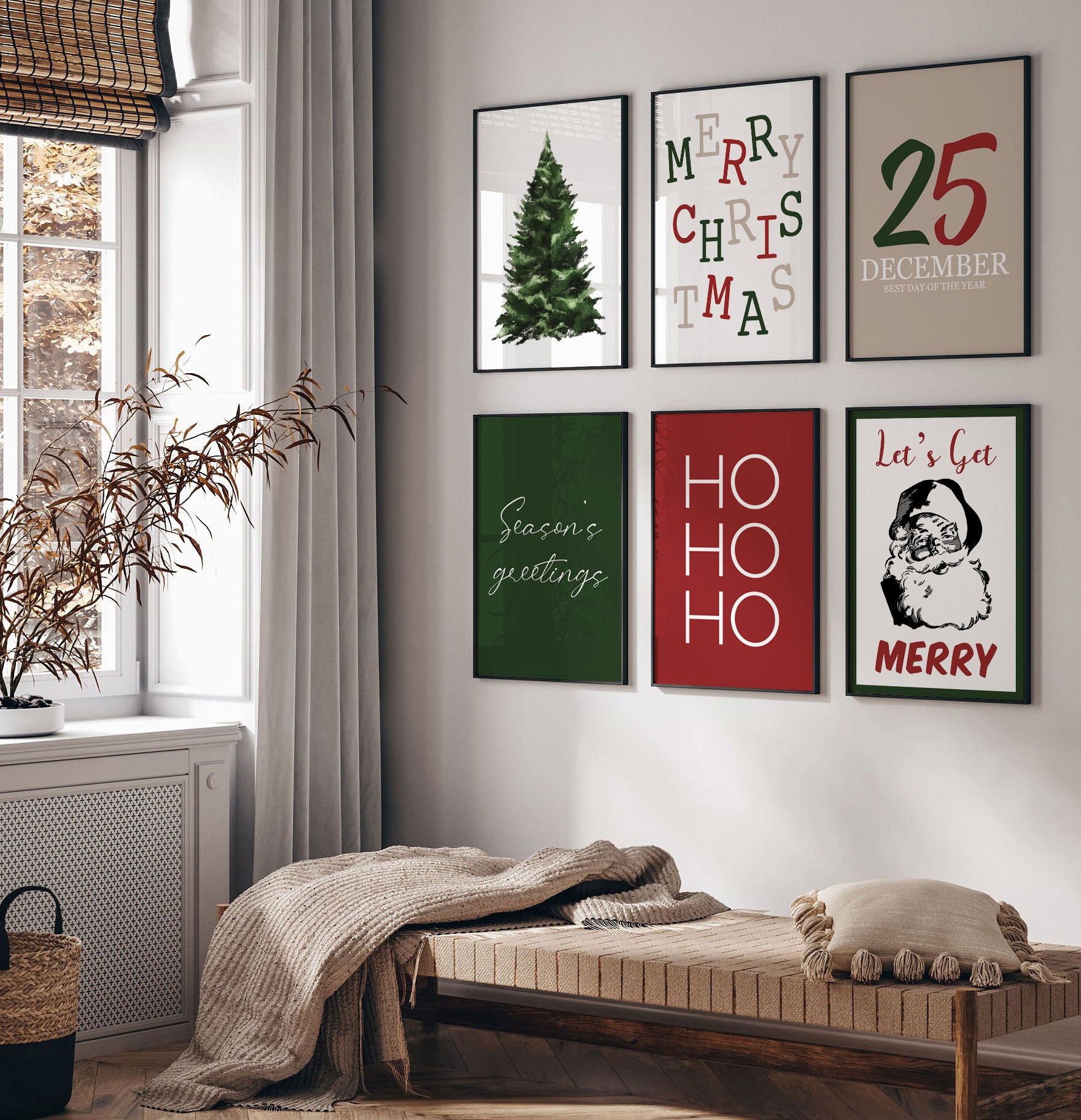 Classic Christmas Wall Decor, Set of 6 Prints, Christmas Gallery Wall ...