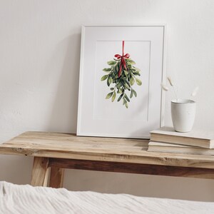 Christmas Mistletoe Print, Printable Christmas Decor, Farmhouse Wall ...
