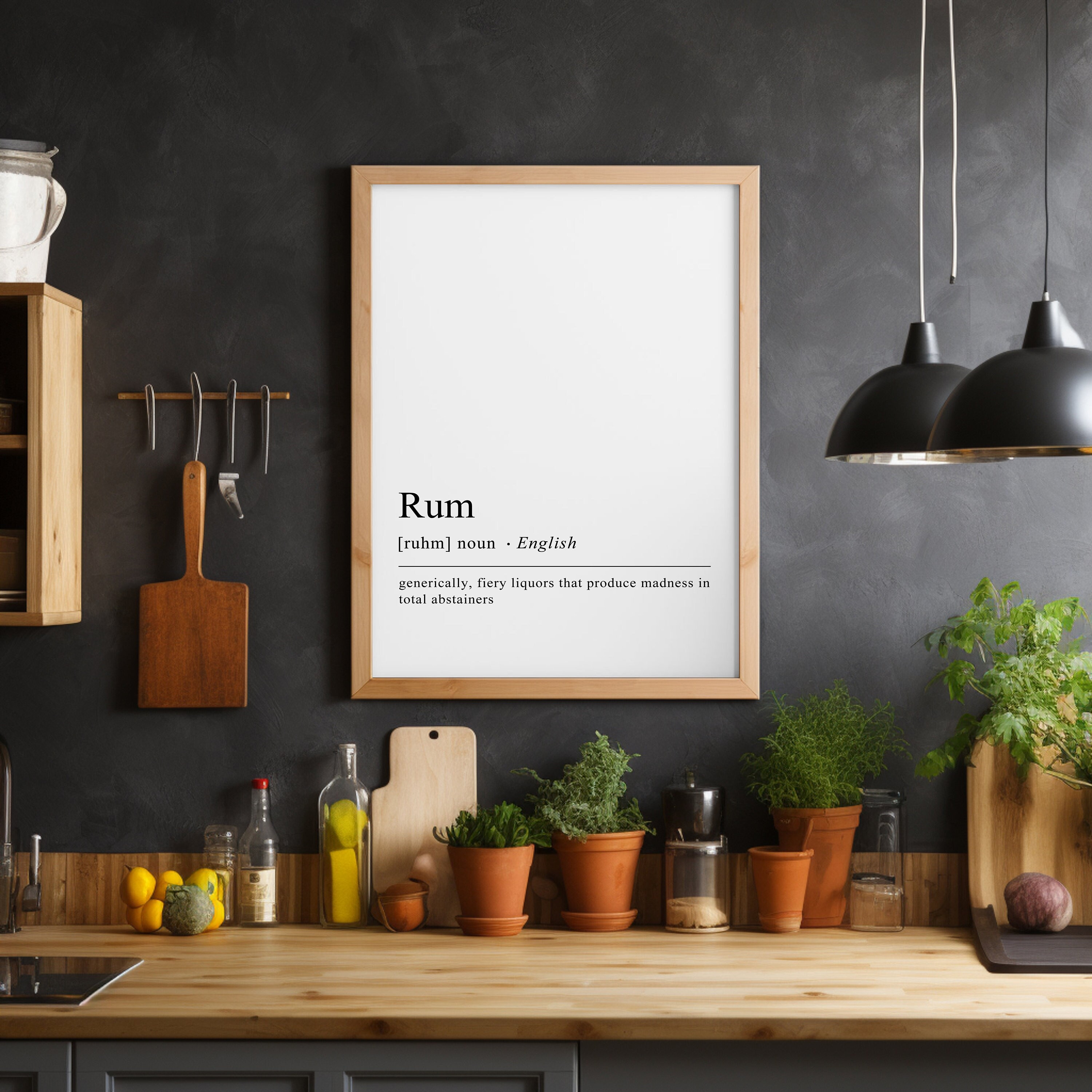 Rum Definition Print, Bar Cart Decor, Bar Accessories, Bar Cart Print ...