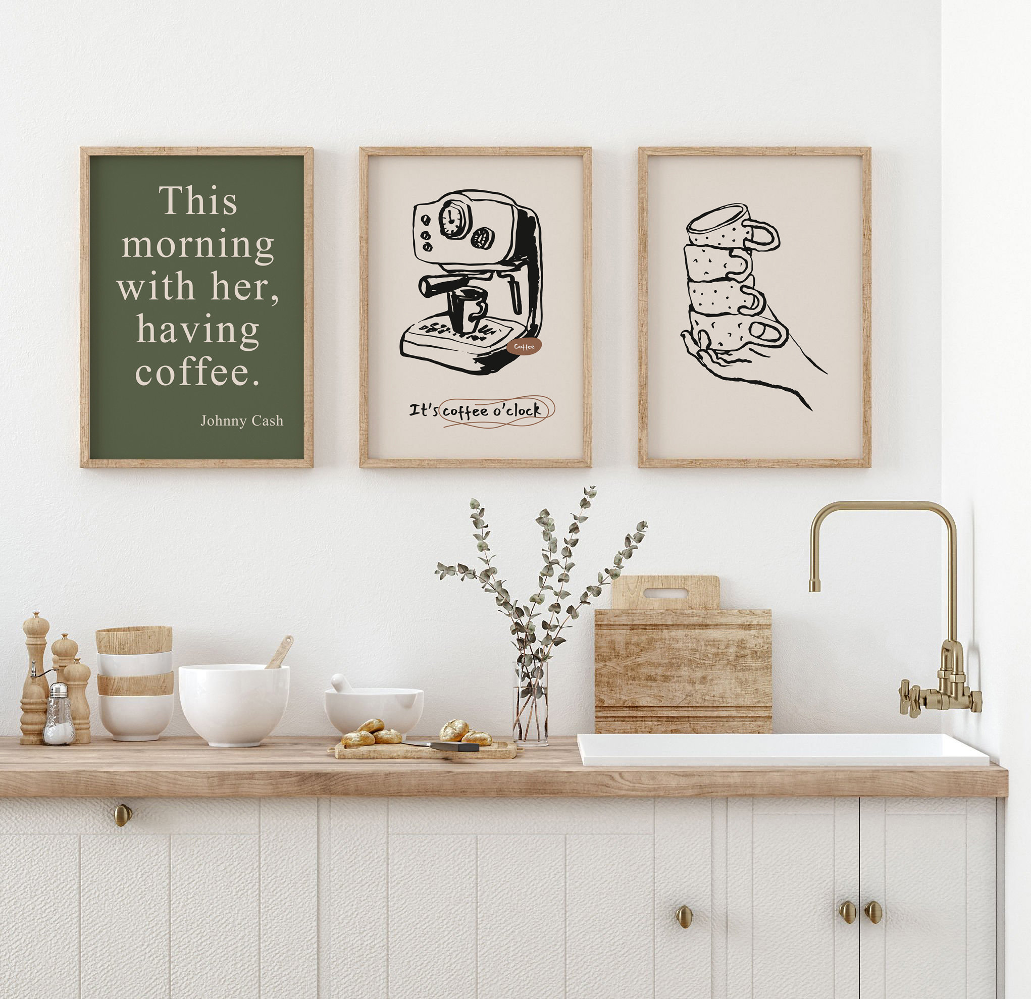 Coffee Bar Gallery Wall Set of 7, Coffee Print, Coffee Wall Art ...