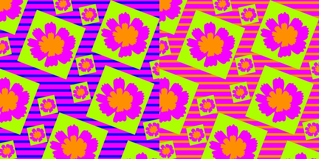 Digital Floral Art _ Bezold Effect - Etsy