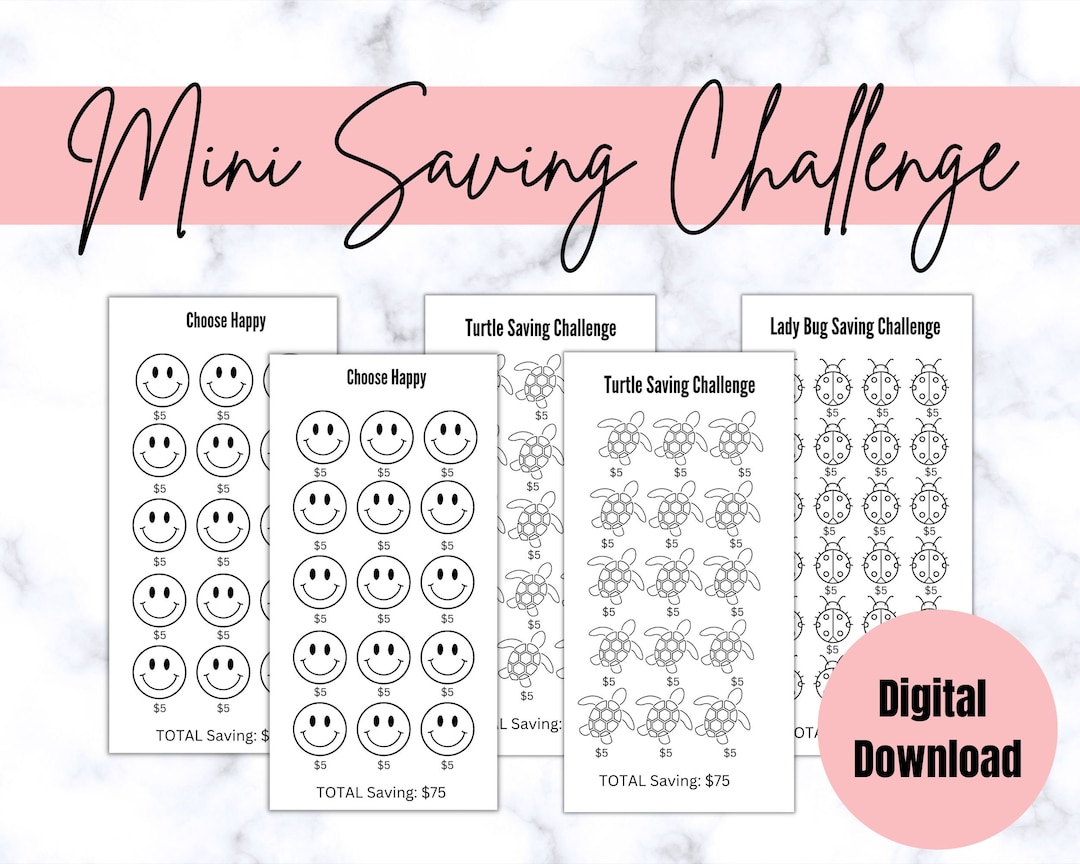 Mini Saving Tracker/ A6 Budget Binder/ Easy Beginner Saving Challenge ...