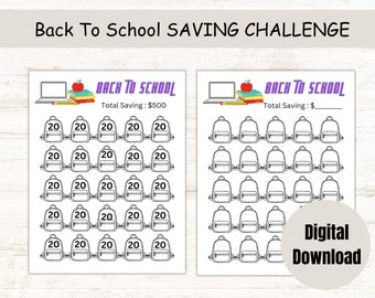 Back to School Savings Challenge Bundle | Printable | Fits A5 & A6 ...
