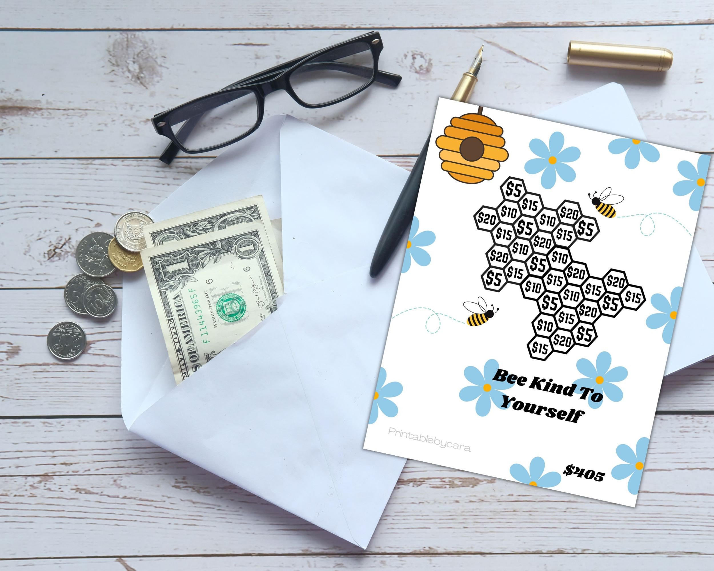 Bee Kind to Yourself Saving Challenges - Etsy