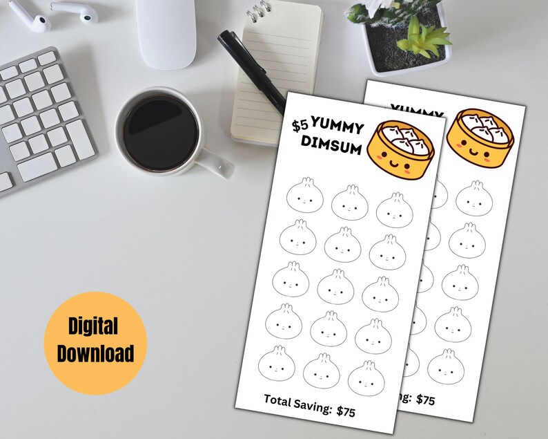 3 Mini Yummy Dim Sum Saving Tracker - Etsy