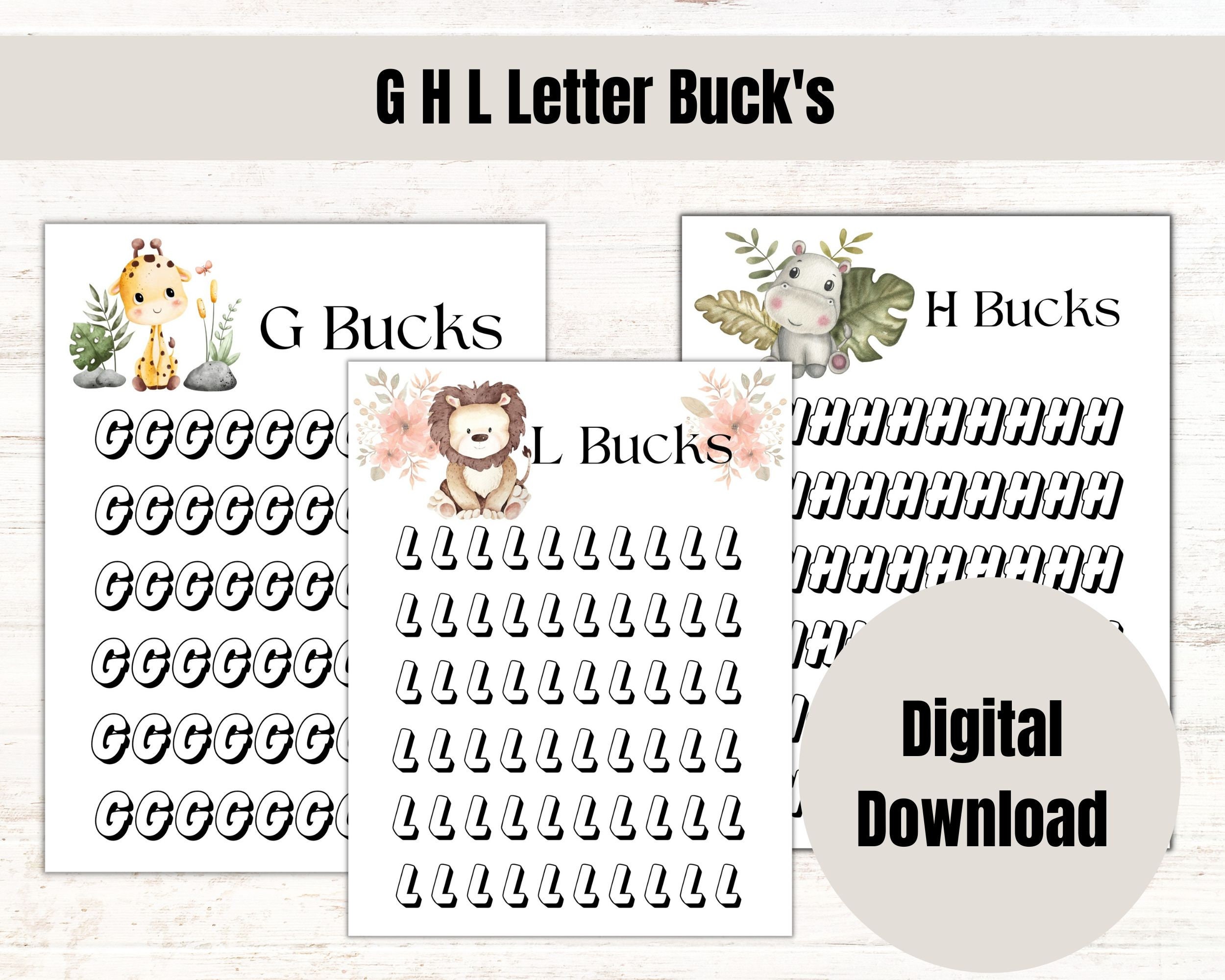 Letter Buck's Saving Challenge - Etsy