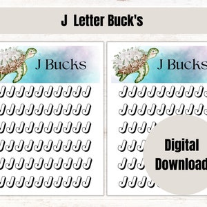 Letter Buck’s Saving Challenge I, J, K, N, P - Etsy