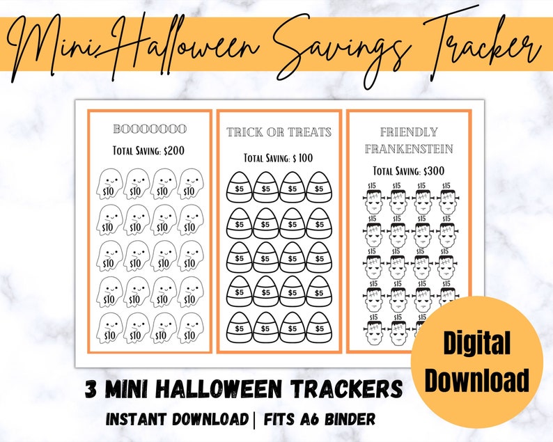 Mini Halloween Savings Tracker: A6 Binder Inserts (digital Download) - Etsy
