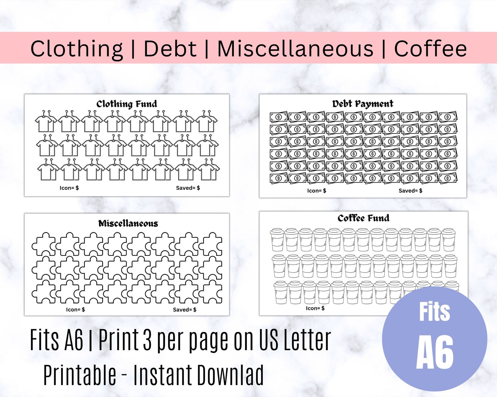 20 Life Saving Challenge Tracker/savings Challenge Printable/ Cash ...