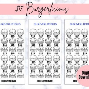 Fast Food Saving Challenge Tracker, Budget Saving Challenge A6 Binder ...