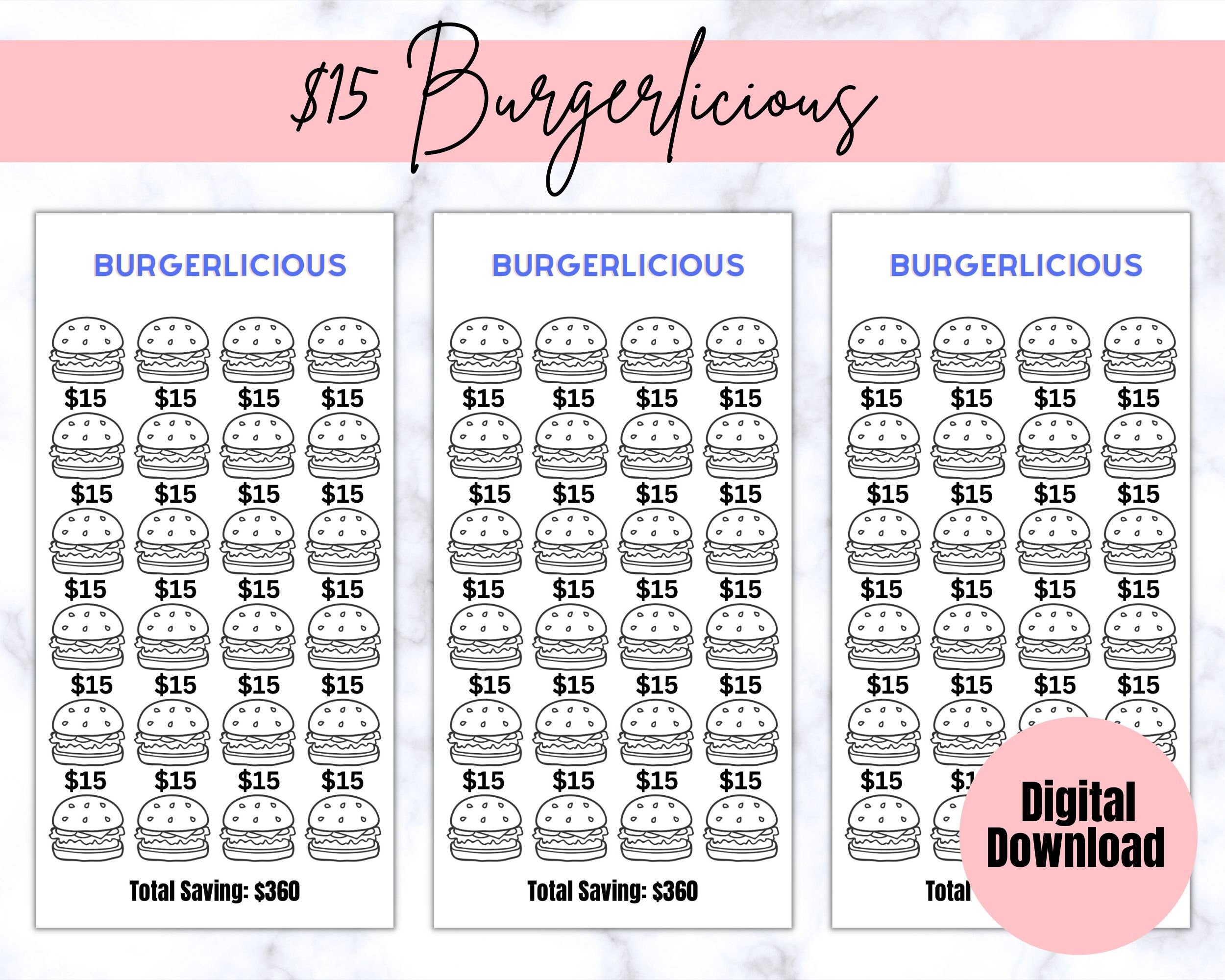 Fast Food Savings Challenge Tracker: A6 Budget Binder (digital Download ...