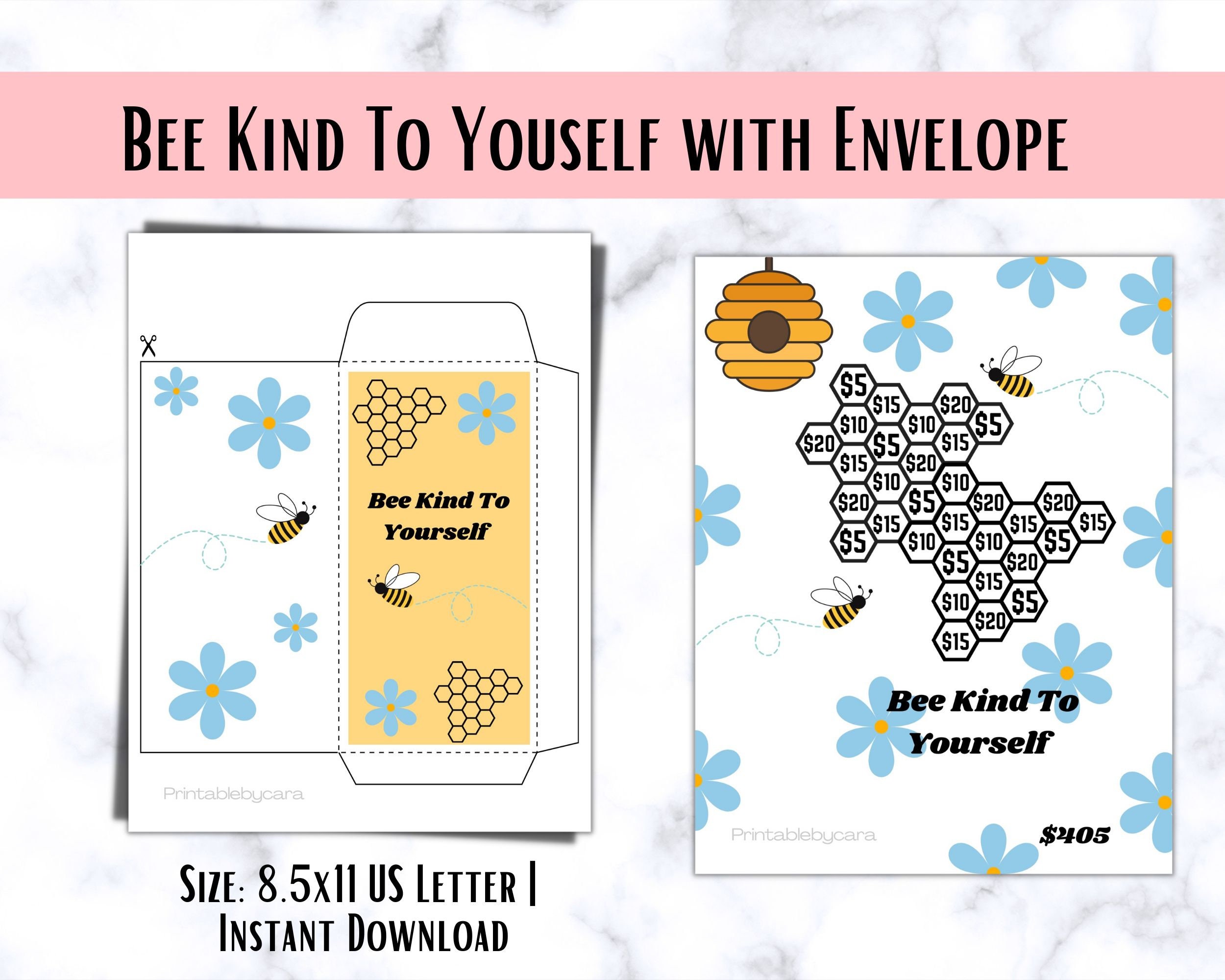 Bee Kind to Yourself Saving Challenges - Etsy