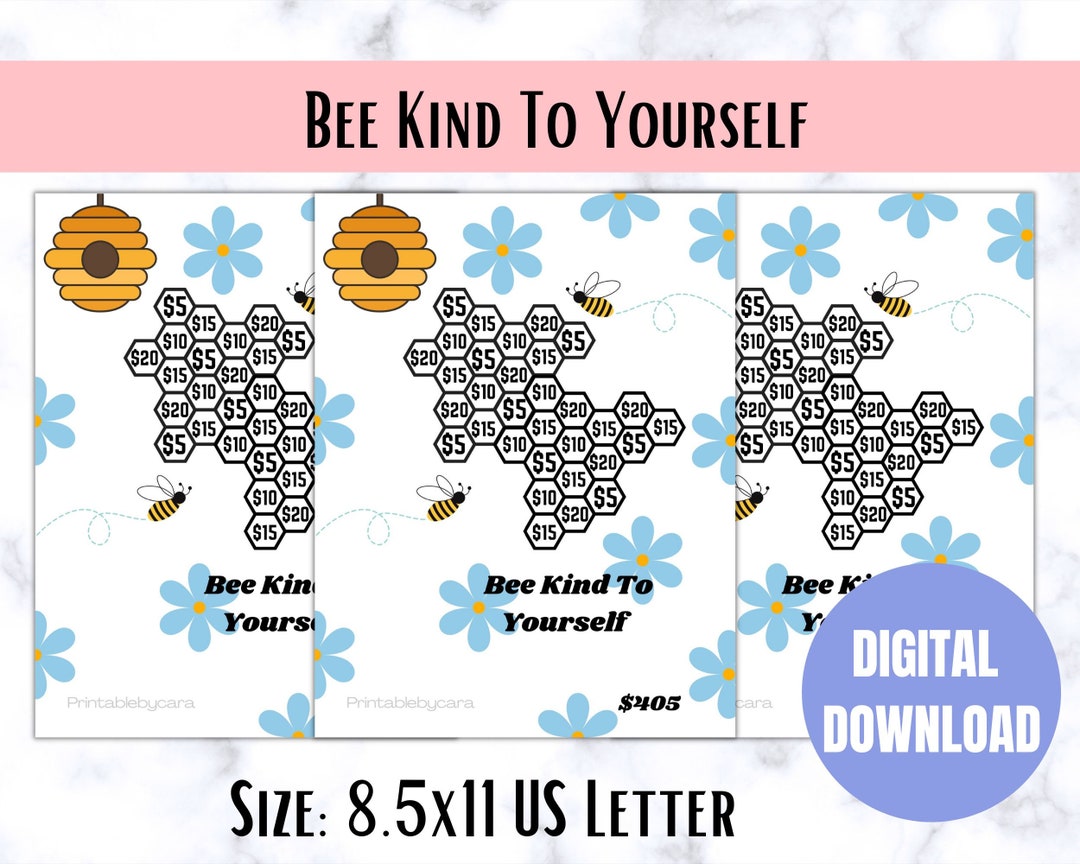 Bee Kind to Yourself Saving Challenges - Etsy