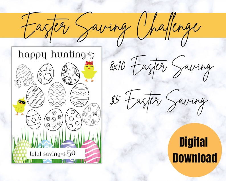 Easter Saving Challenge, 8.5x11, US Letter - Etsy