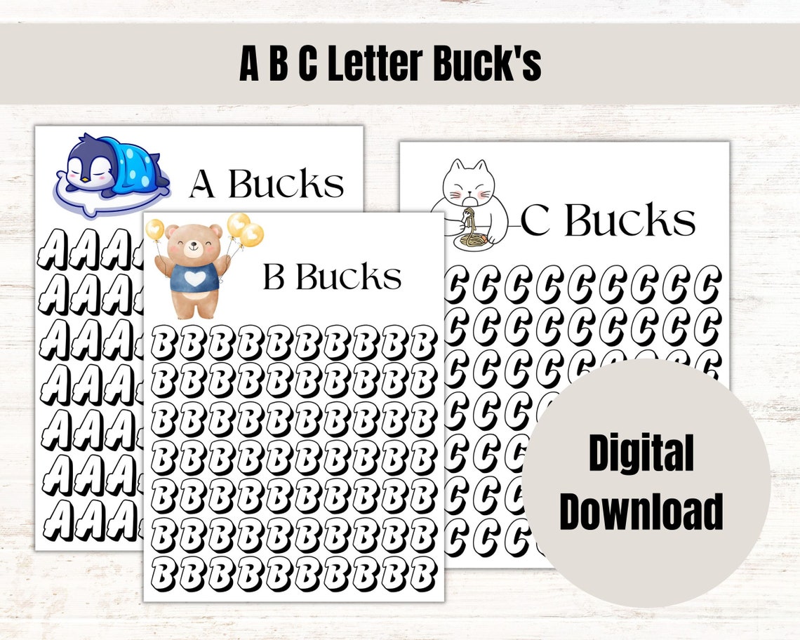 Letter Buck's Saving Challenge - Etsy