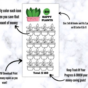 3 Mini Happy Plants Saving Tracker - Etsy