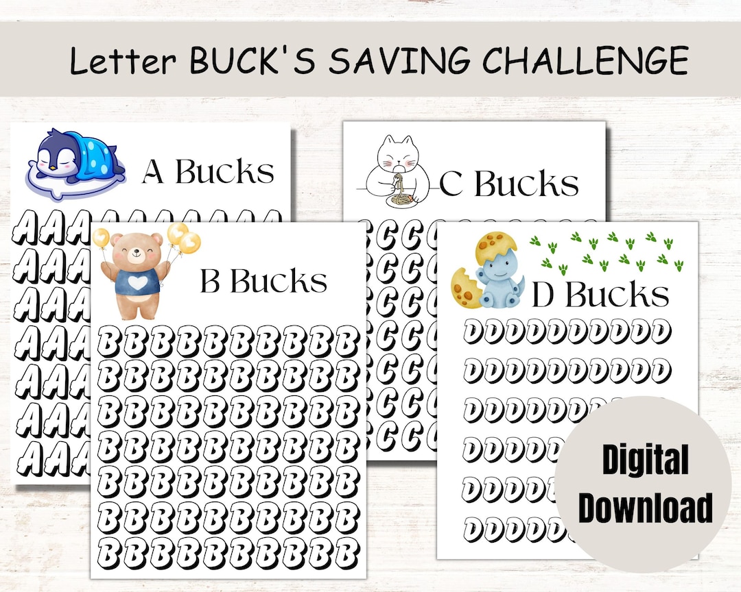 Letter Buck's Saving Challenge - Etsy