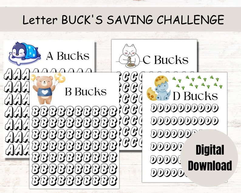 Letter Buck's Saving Challenge - Etsy