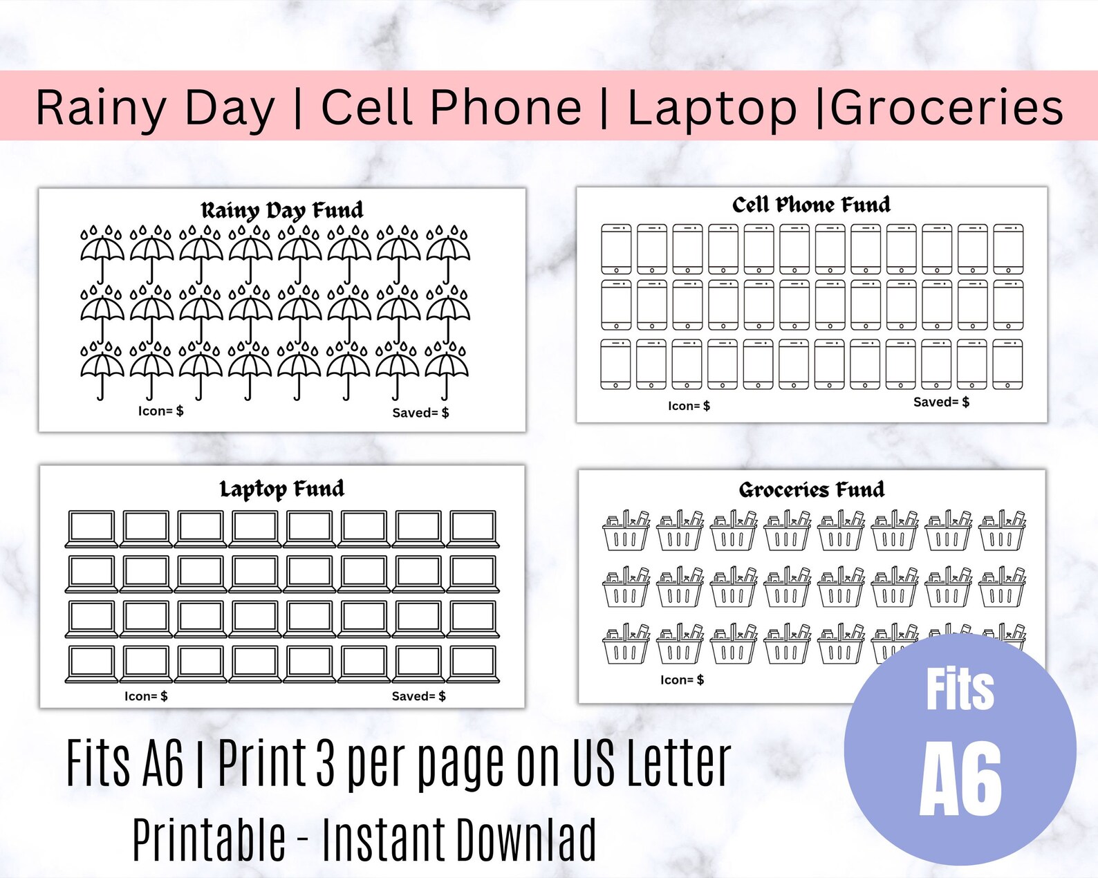 20 Life Saving Challenge Tracker/savings Challenge Printable/ Cash ...