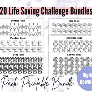 20 Life Saving Challenge Tracker/savings Challenge Printable/ Cash ...