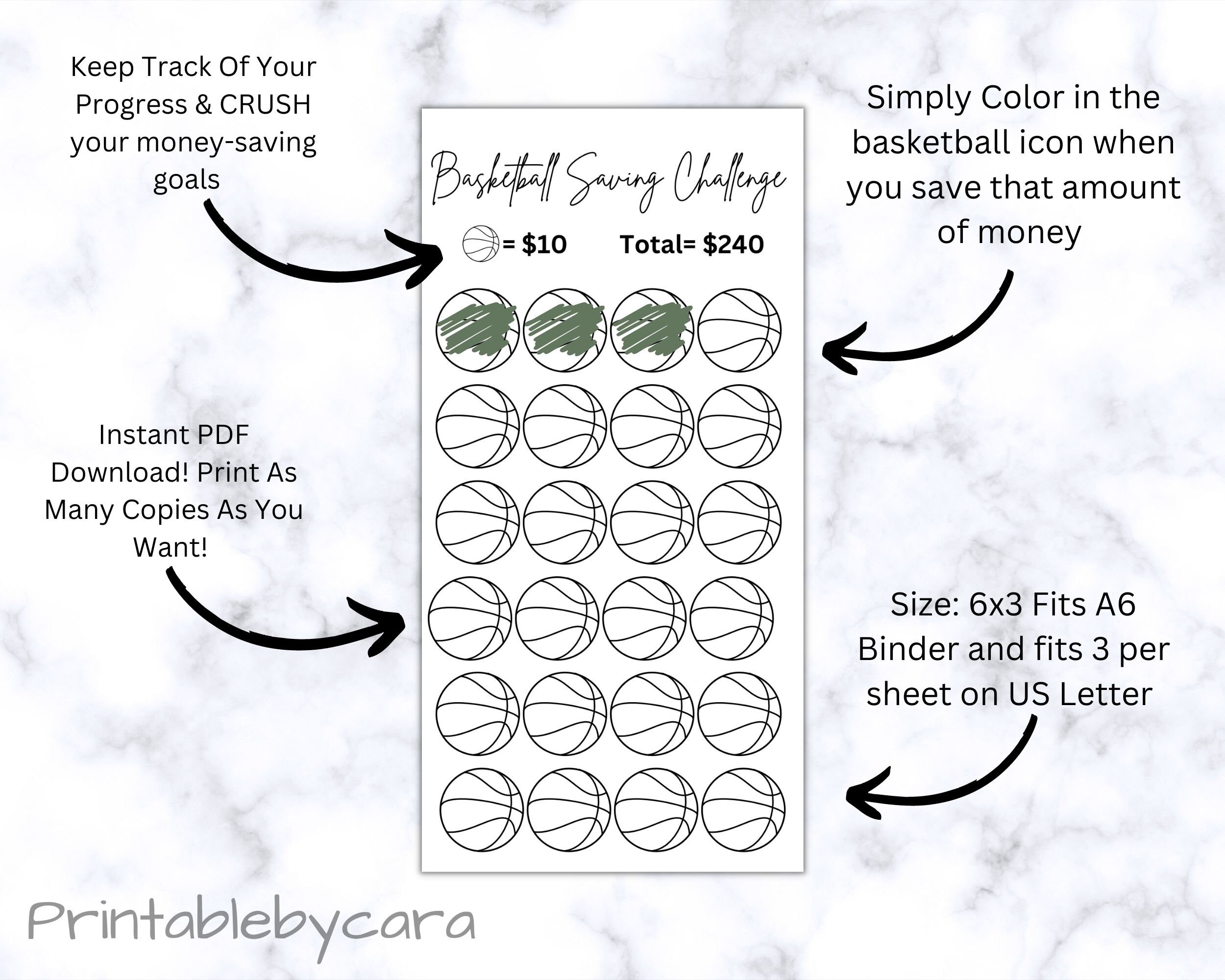 Sports Saving Tracker/ A6 Budget Binder/ Cash Stuffing/ Saving Tracker ...