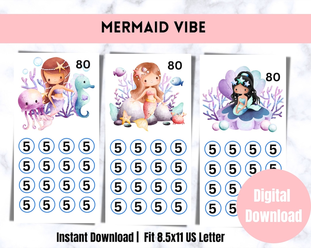 Mermaid Vibe Mini Saving Challenge - Etsy