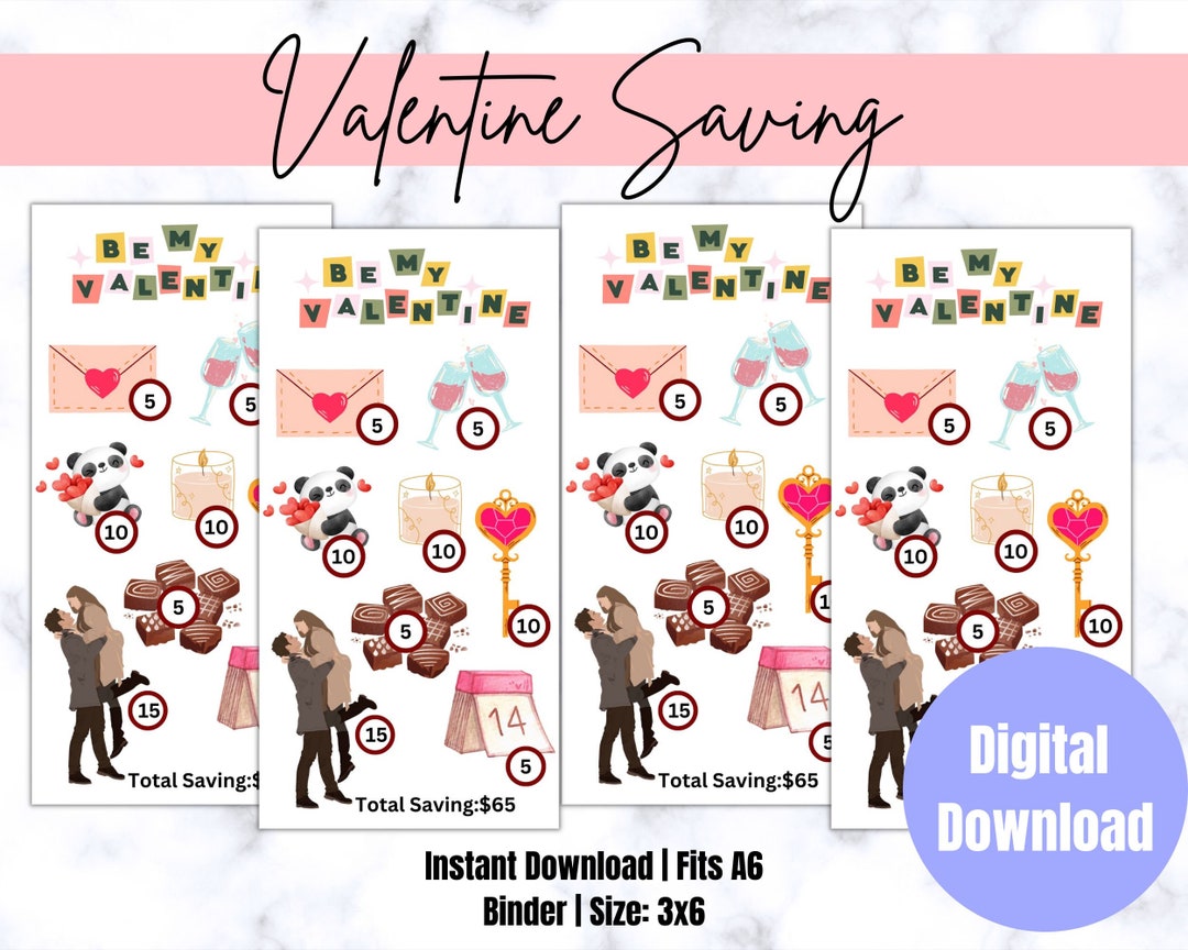 Happy Valentine Day Saving Tracker - Etsy
