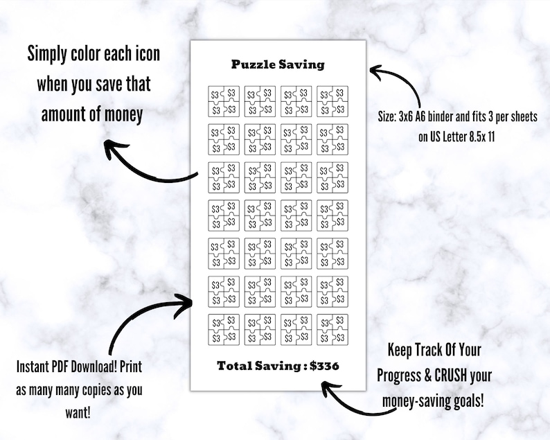 Mini Puzzle Saving Challenge - Etsy