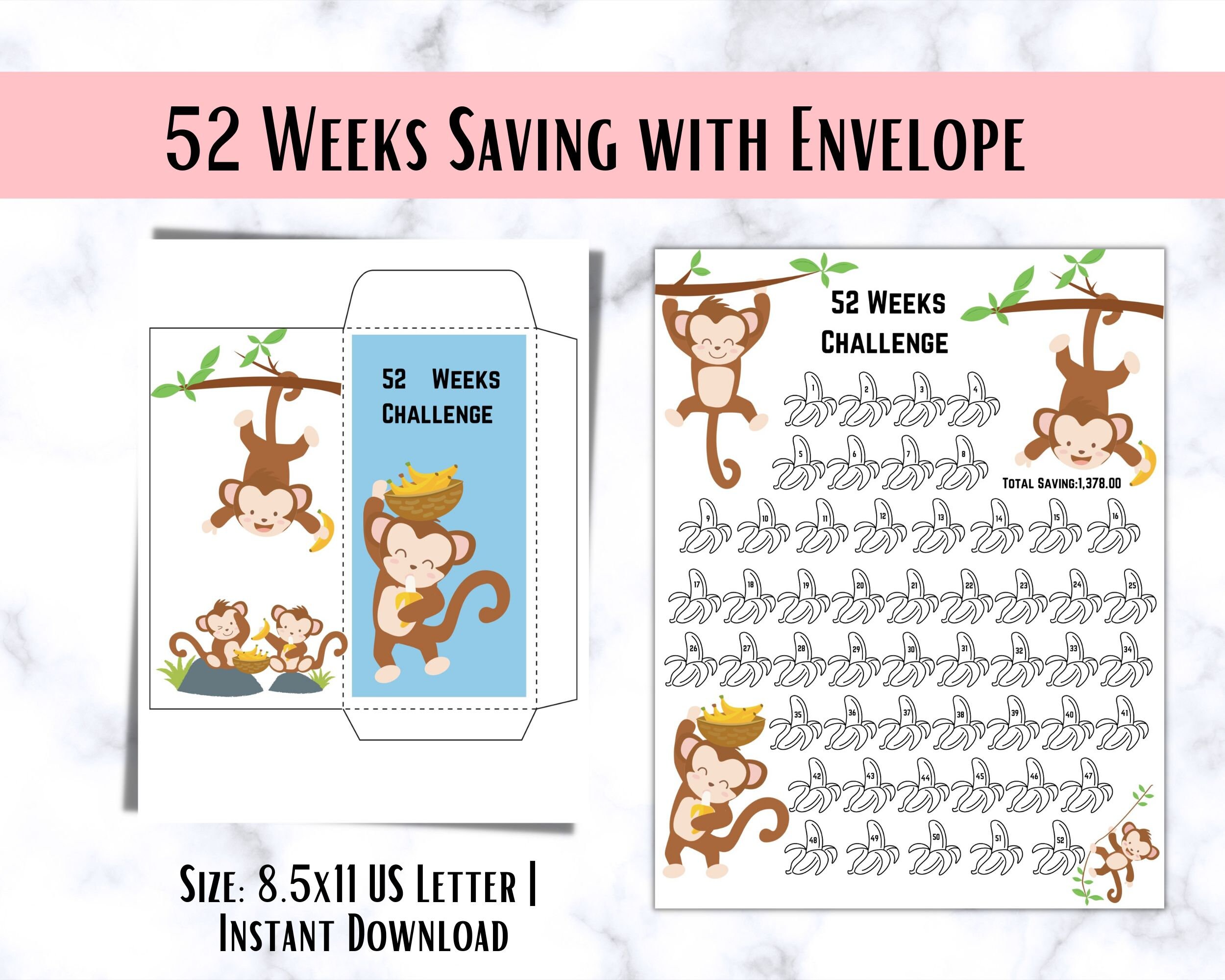 52 Weeks Saving Challenge - Etsy