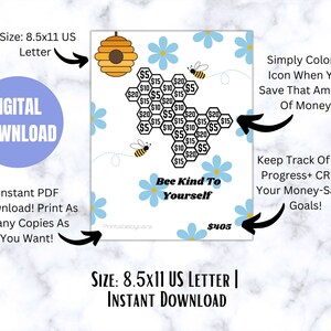 Bee Kind to Yourself Saving Challenges - Etsy