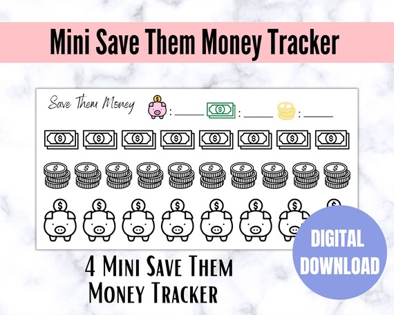 Mini Save Them Money Tracker/ Mini Saving Challenge/ Fits A6 - Etsy