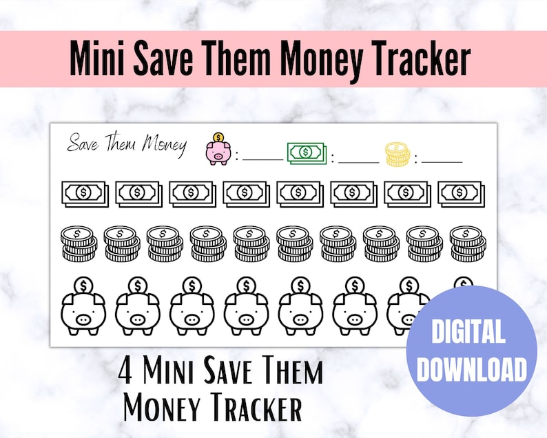 Mini Save Them Money Tracker/ Mini Saving Challenge/ Fits A6 - Etsy