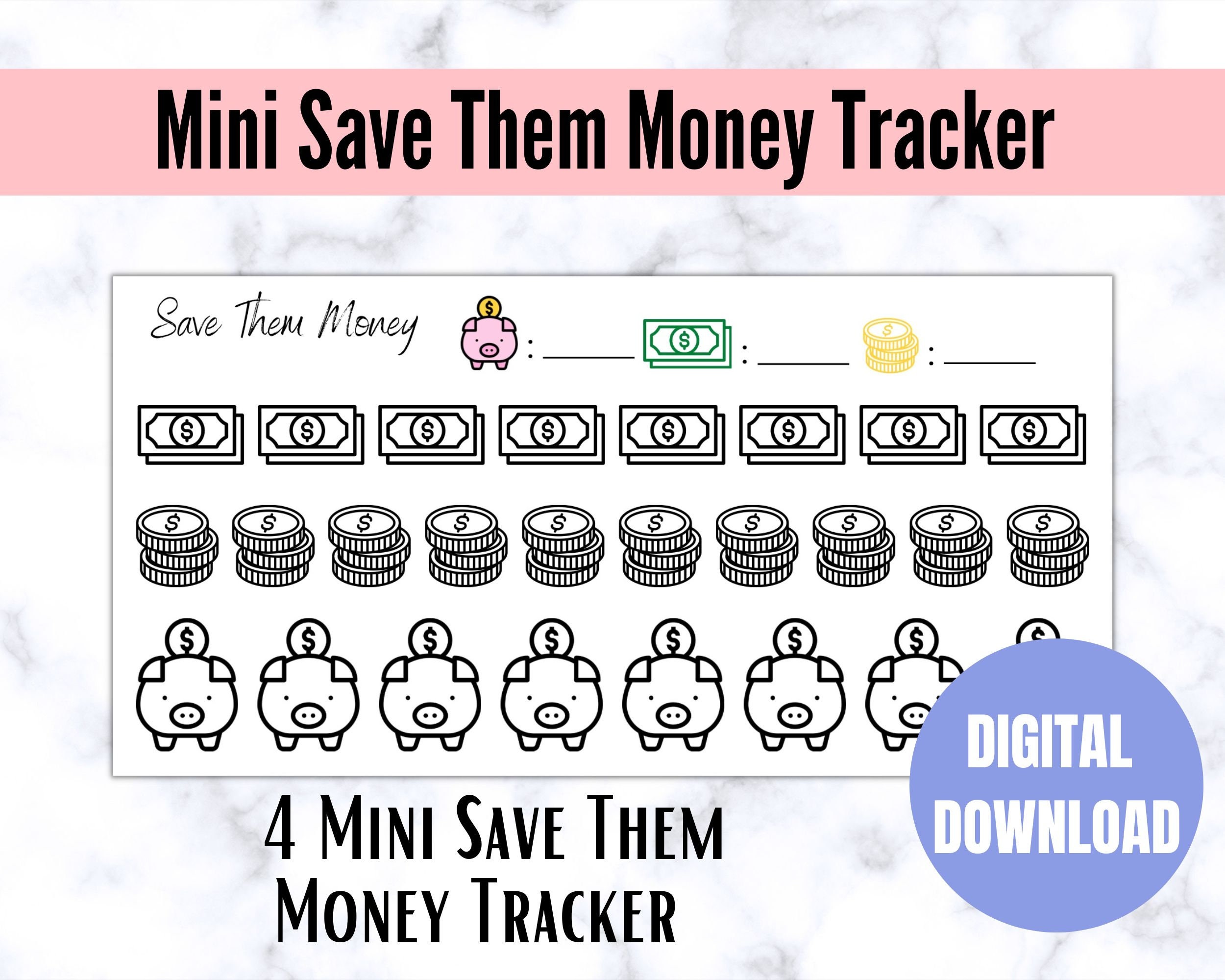 Mini Save Them Money Tracker/ Mini Saving Challenge/ Fits A6 Binder - Etsy