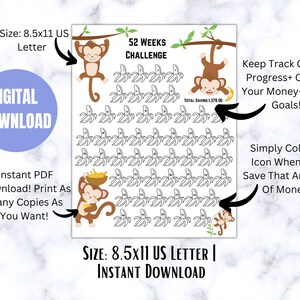 52 Weeks Saving Challenge - Etsy