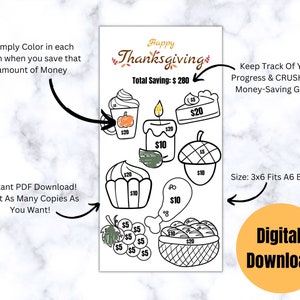 Mini Thanksgivings Tracker/ Savings Tracker/ Saving Challenge/ Budget ...