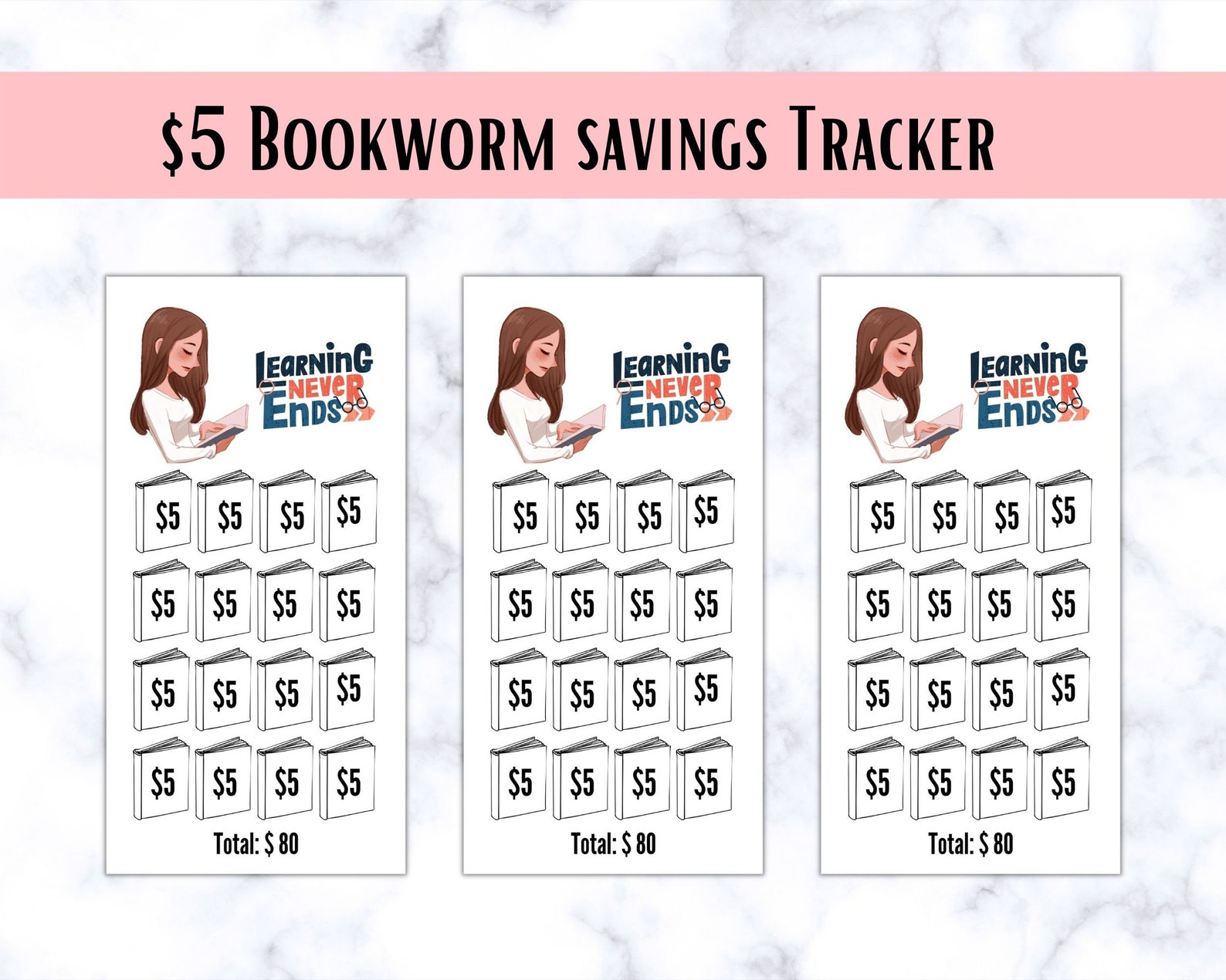 Mini Bookworm Saving Tracker - Etsy