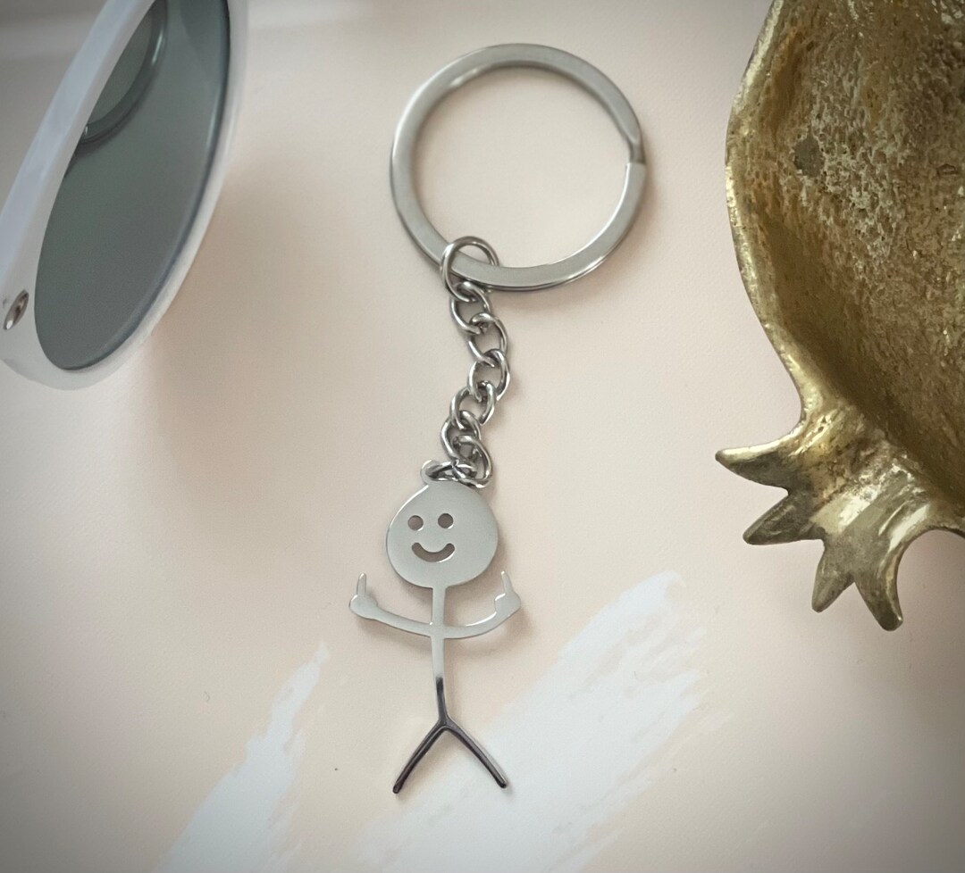 Cute/funny Stick Figure middle Finger Keychain - Etsy