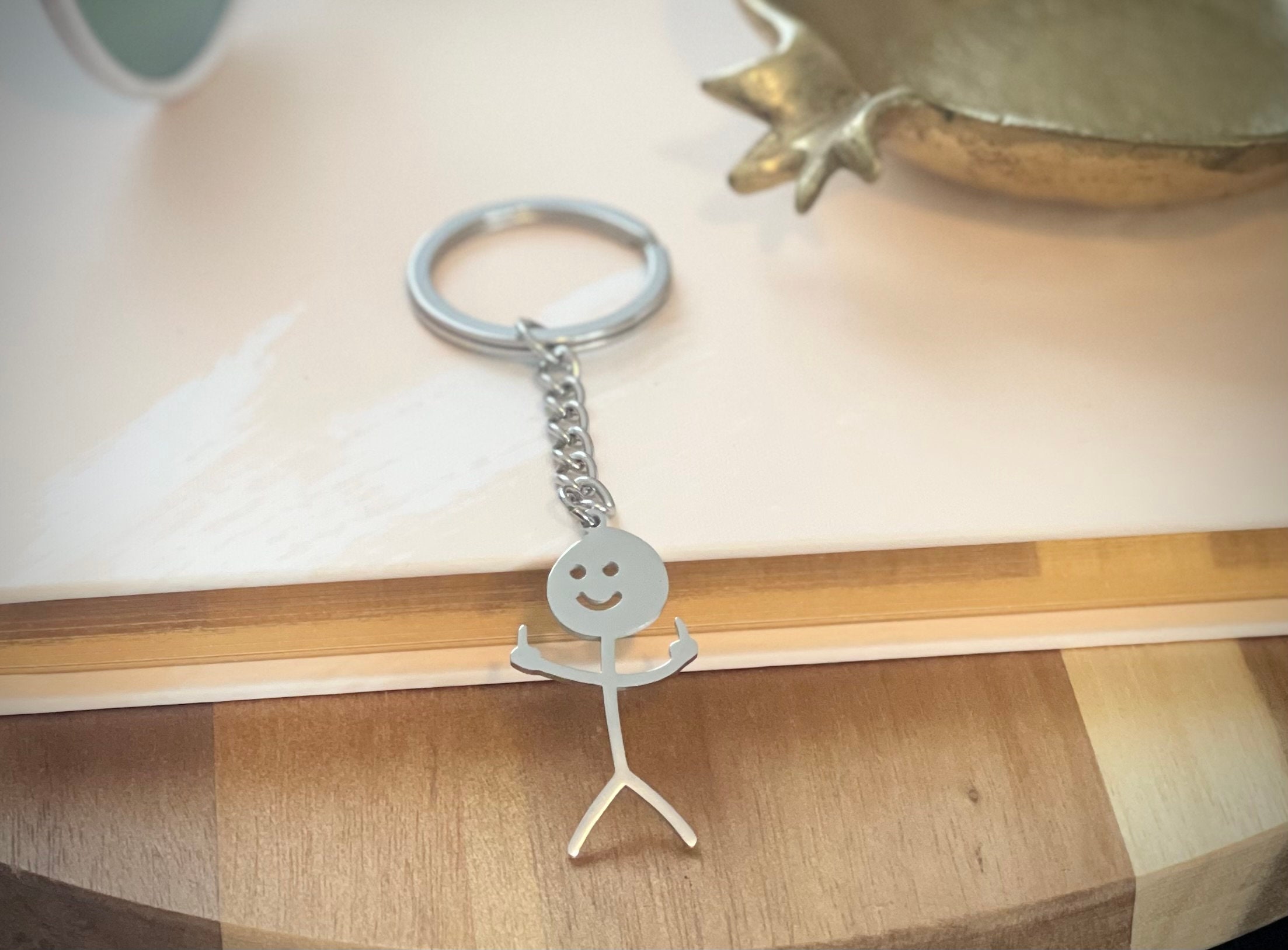 Cute/funny Stick Figure middle Finger Keychain - Etsy