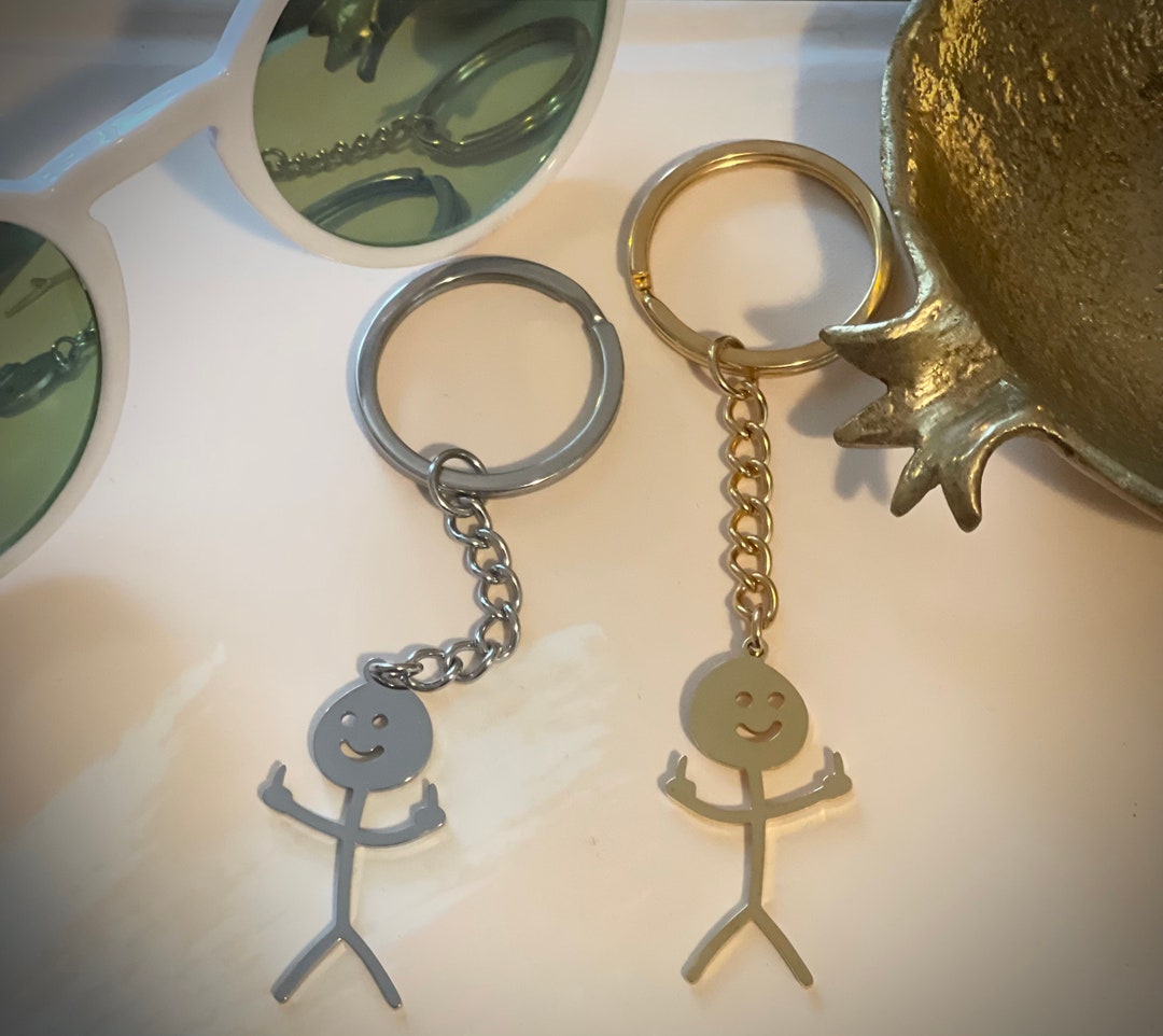 Cute/funny Stick Figure middle Finger Keychain - Etsy