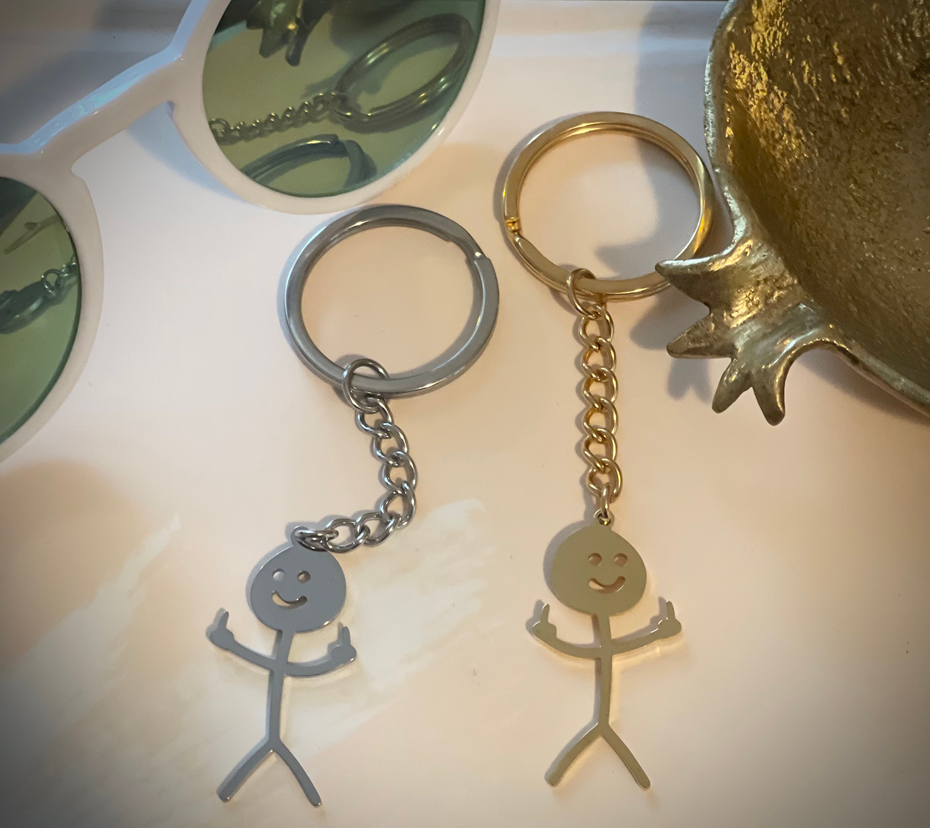 Cute/funny Stick Figure middle Finger Keychain - Etsy