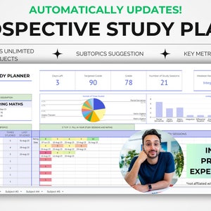 Student Retrospective Study Planner Spreadsheet, Inspired by Ali Abdaal ...