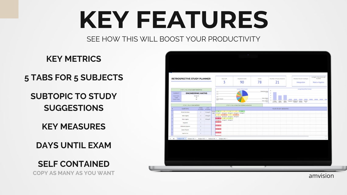 Student Retrospective Study Planner Spreadsheet Inspired By Ali Abdaal