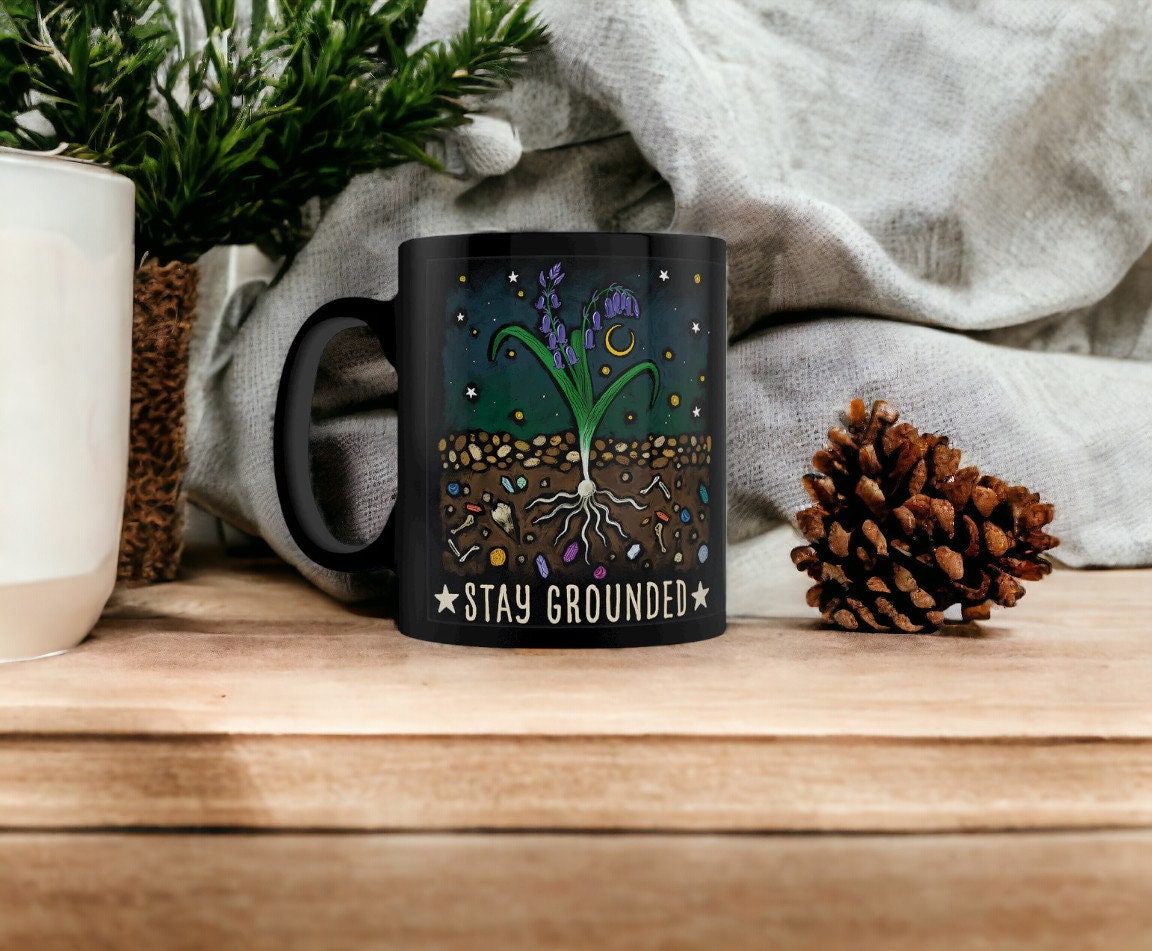 Stay Grounded Illustrated Mug, Mug for Hot or Cold Drinks, Spiritual ...