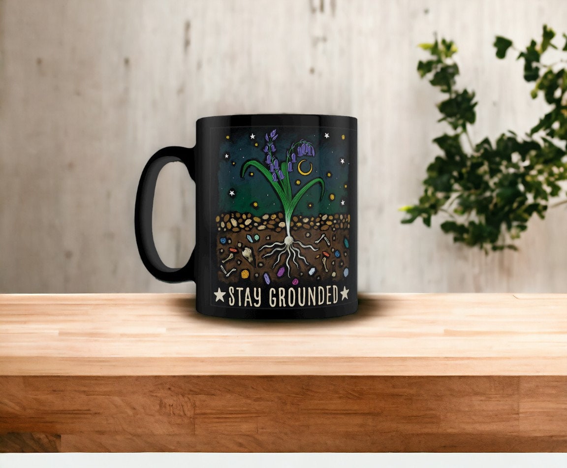 Stay Grounded Illustrated Mug, Mug for Hot or Cold Drinks, Spiritual ...