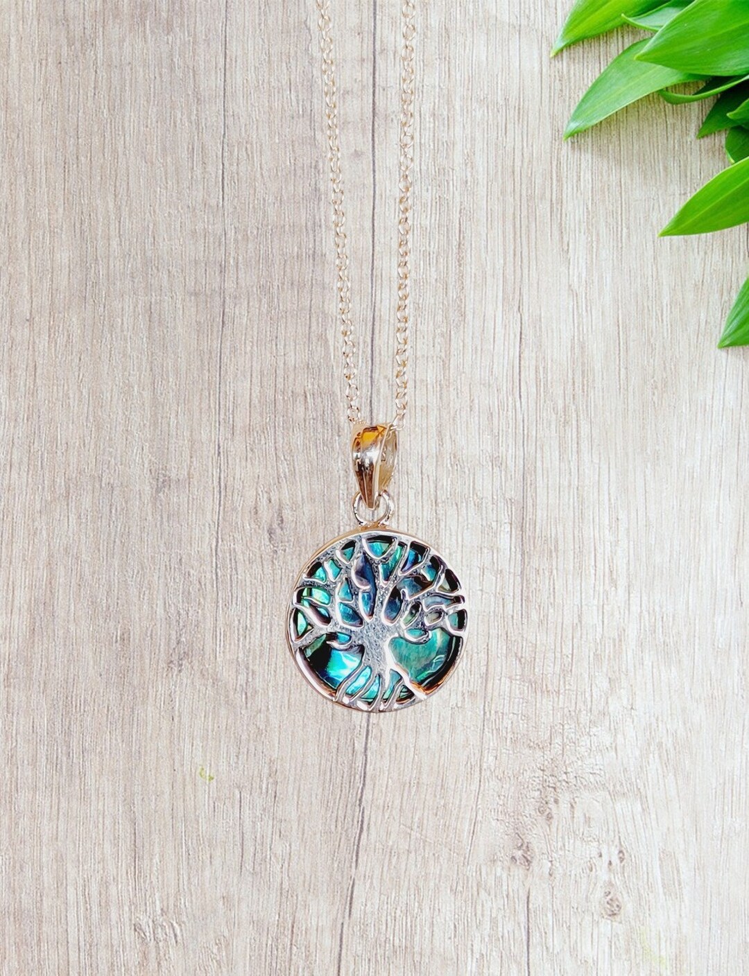 Round Abalone Shell Tree of Life Pendant Sterling Silver - Etsy UK