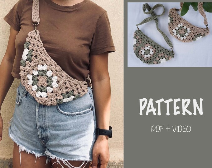 Crochet Granny Square Crossbody / Sling/ Fanny/ Belt Boho Bag - Etsy