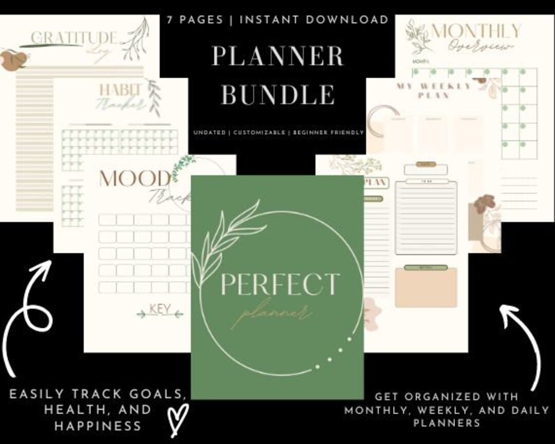Printable Planner, the Perfect Planner, Digital Download, Monthly ...