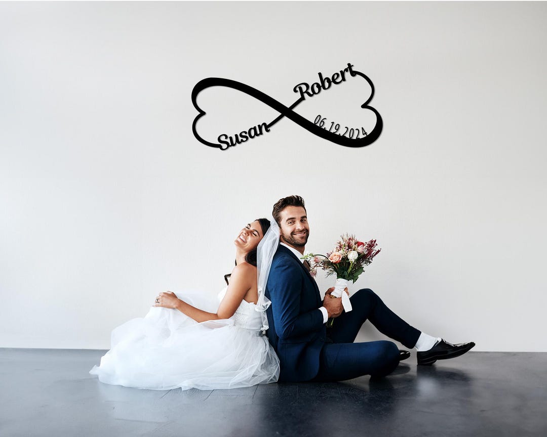 Personalized Infinity Metal Sign - Metal Couple Name Sign, Personalized ...