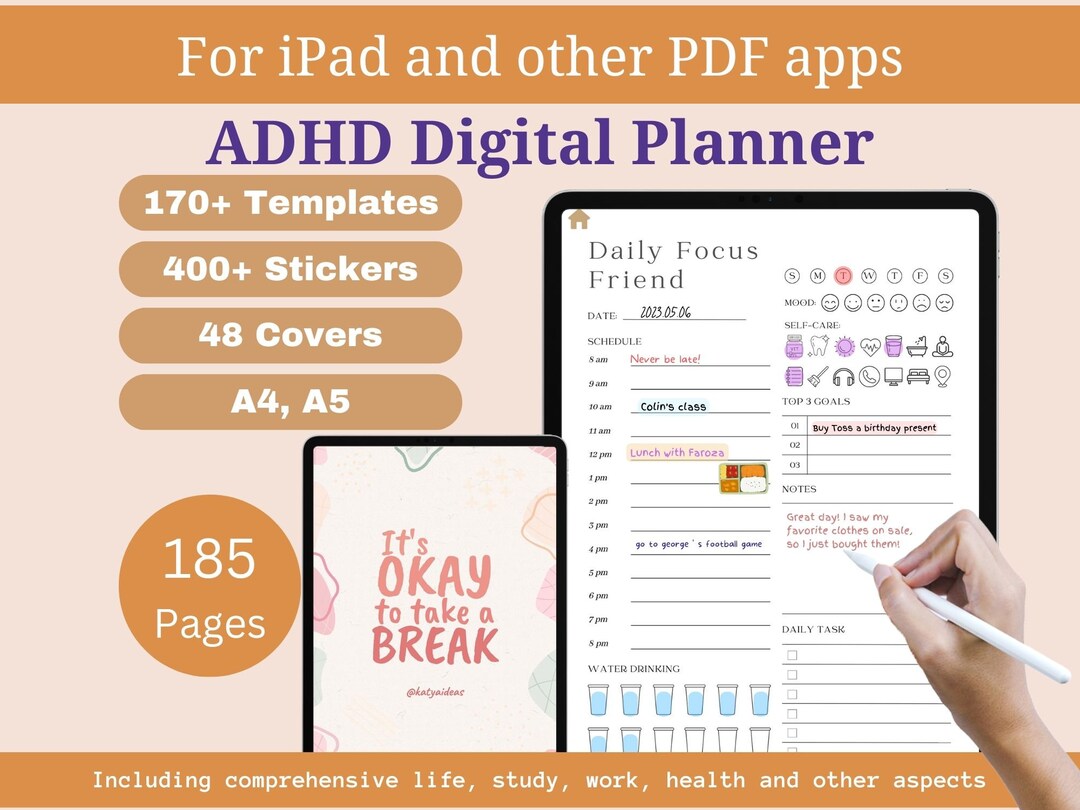 ADHD Digital Planner for iPad Adhd Journal, Adhd Organizer, Adhd ...